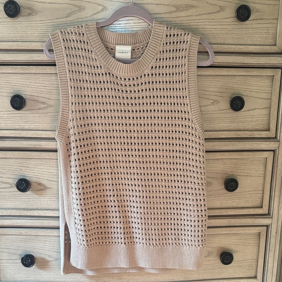 Varley | Sweaters | Varley Darin Lingline Knit Tank Vest Beige Knit ...